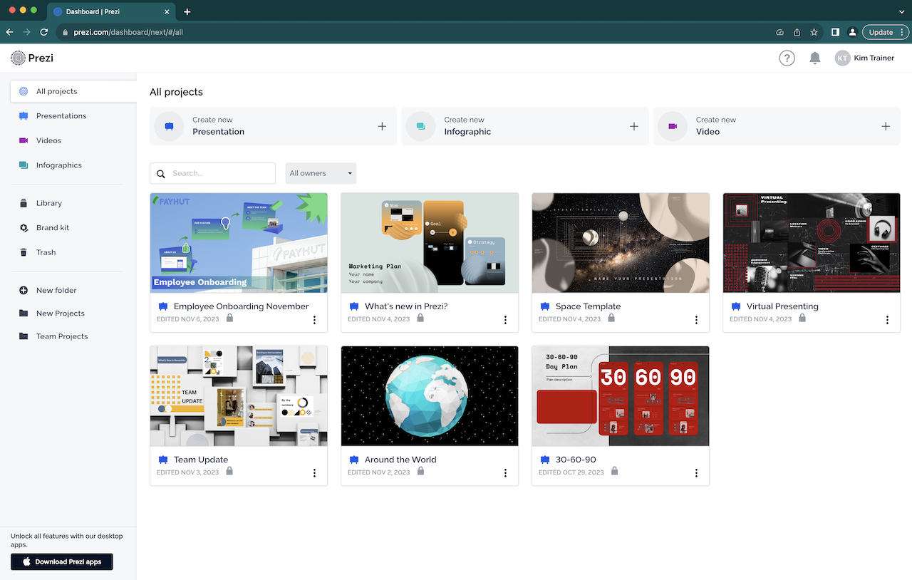 Prezi Present on-demand courses